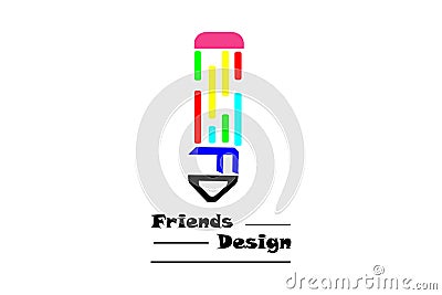 Friends Logo Design In A Flat Style So That It Displays A Modern ...