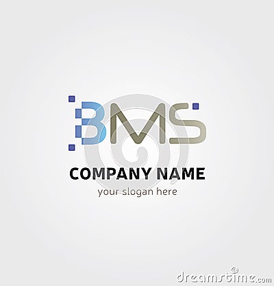 Letter BMS Icon For Business Card Logo, Mock Up In Several Colors ...