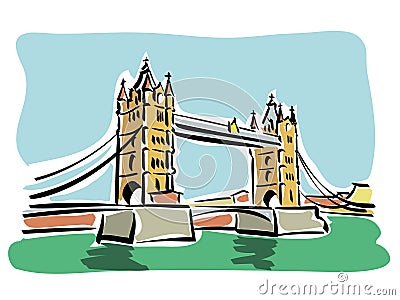 London (Tower Bridge) Cartoon Vector | CartoonDealer.com #21361757