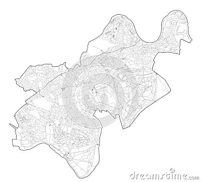 Satellite View Of The London Boroughs, Map And Streets Of Richmond Upon ...