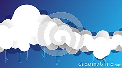Long Cartoon Style Clouds Floating Motion Graphics Stock Video - Video ...