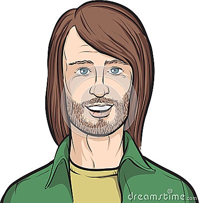 Long Haired Bearded Man Cartoon Vector | CartoonDealer.com #86048669