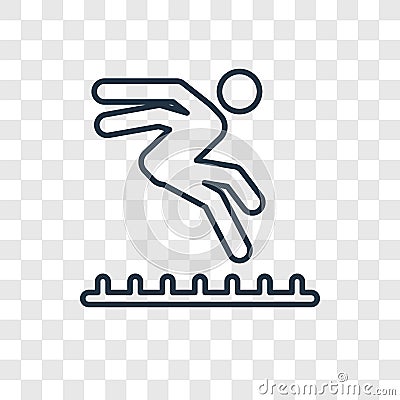 Long Jump Concept Vector Linear Icon Isolated On Transparent Background ...