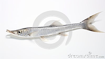 Silver Garfish Resting On White Background In Ogham Script Style ...