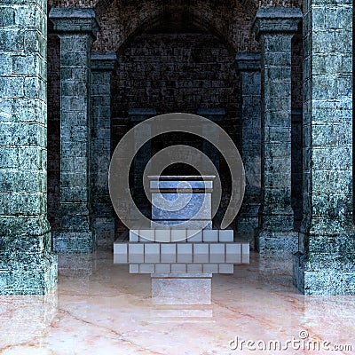 Look Inside The Crypt For The Sarcophagus On The Stairs Stock Photo ...