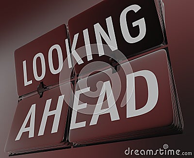 Looking Ahead Clock Flipping Tiles Future Progress Stock Photo - Image ...