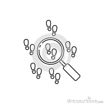 Looking For Clues Vector Icon Symbol Finding Isolated On White ...