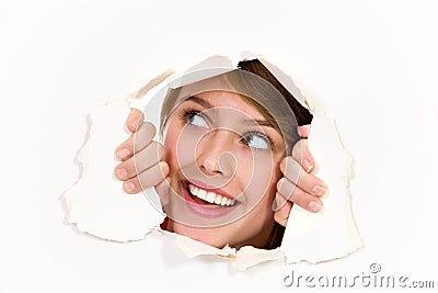 Looking Through Paper Hole Royalty Free Stock Images - Image: 16707569