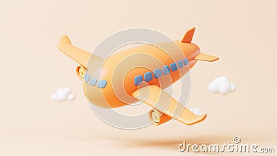 Loop Animation of Airplane with Cartoon Style, 3d Rendering Stock Video ...