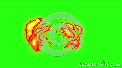 Loop Animation Fire on Green Screen Background Stock Video - Video of ...