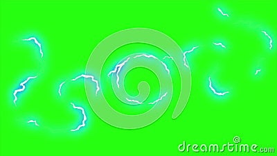 Loop Animation Lightning on Green Screen Background Stock Video - Video ...