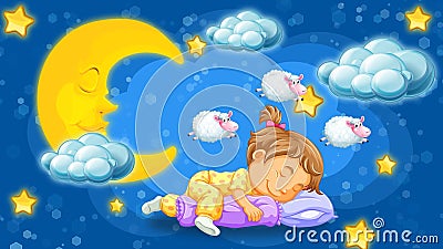 LOOP ANIMATION, LULLABY BACKGROUND.AUTHOR S ANIMATION Stock Footage ...