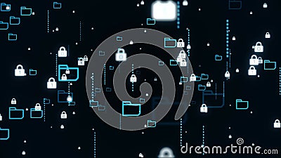 Loop Animation Network Security Concept. Data Protection. Cyber ...