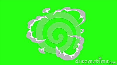 Loop Animation Smoke with Comic Style on Green Screen Background Stock ...