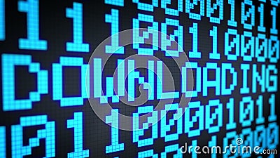 Looped Animated Background with Running Lines with Binary Code and Shimmering Text DOWNLOADING ...