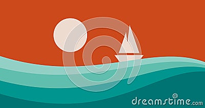 Animated Waves and Sailing Ship Background Video Stock Video - Video of ...