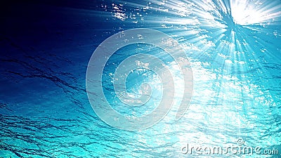 Looping Animation of Ocean Waves from Underwater with Floating Plankton ...