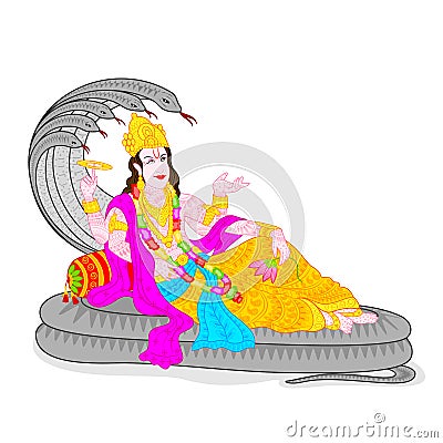 Lord Vishnu Vector Illustration | CartoonDealer.com #41895312