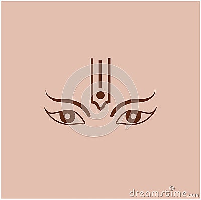 Lord Vishnu Tilak And Eyes Vector Icon | CartoonDealer.com #262827008