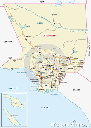 Los Angeles County Map Vector Illustration | CartoonDealer.com #77790622