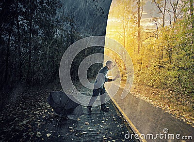 Lost In The Rain Stock Photo - Image: 49895128