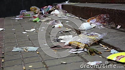 Lot of Garbage Lying on the Street Stock Footage - Video of ashcan ...