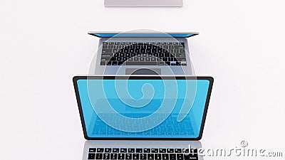 A Lot of Laptops in a Row. 4K. Stock Footage - Video of technology ...