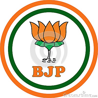 Lotus Flower In Saffron Color Political Party BJP Bhartiya Janata Party ...