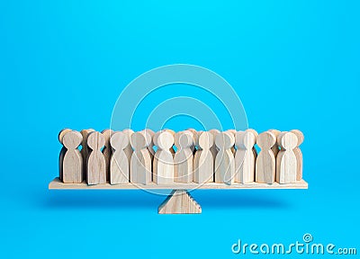 Lots Of People On The Scales In Balance. Harmony And Understanding ...