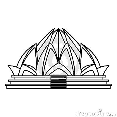 Lotus Temple Architecture Vector Illustration | CartoonDealer.com #81511618