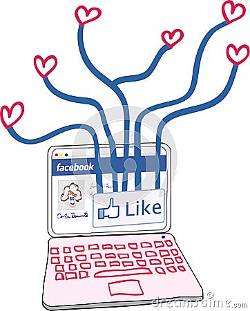 Love Connections Through Facebook Editorial Stock Photo - Image: 22849623