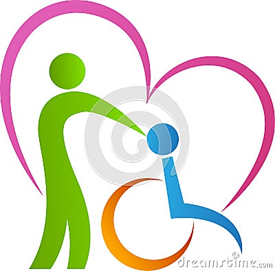 Love Disabled Cartoon Vector | CartoonDealer.com #41690063