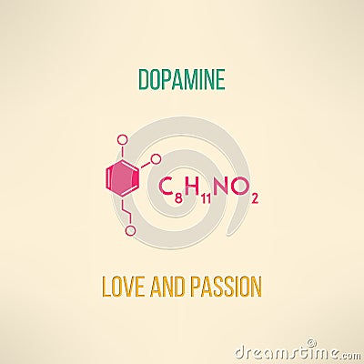 Love And Passion Chemistry Concept. Dopamine Stock Vector - Image: 53588261
