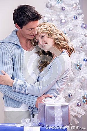 A happy christmas couple stock image. Image of husband - 3208677
