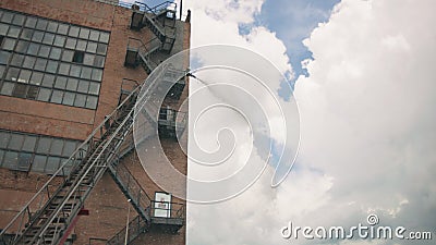 Fireman Extinguishing Fire from Height Stock Footage - Video of step ...