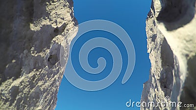 Low-angle View of a Guy Jumping Over a Crevice. Stock Video - Video of ...