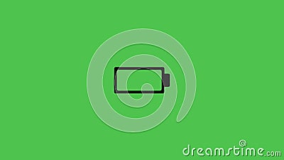 Low Battery Animation in Green Background Stock Video - Video of alpha ...