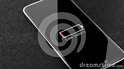 Low Battery. the Battery Indicator Shows the Dead Battery of the Phone ...