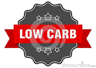 Low Carb Label. Low Carb Isolated Seal. Sticker. Sign Cartoon Vector ...