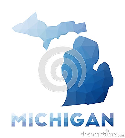 Low Poly Map Of Michigan. Cartoon Vector | CartoonDealer.com #234976267