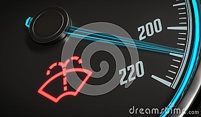 Low Windshield Washer Fluid Indicator Warning In Car Dashboard. 3D ...