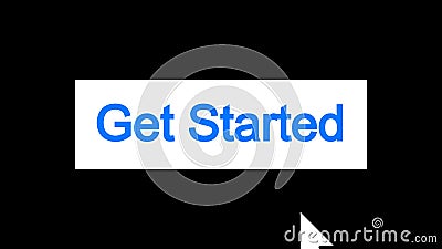 Rectangular Get Started Button Animation, Blue and White Stock Video ...