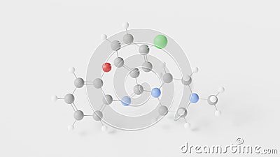 Loxapine Molecule 3d, Molecular Structure, Ball And Stick Model ...