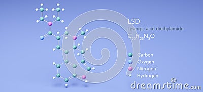 Lsd Molecular Structure, Lysergic Acid Diethylamide 3d Model ...