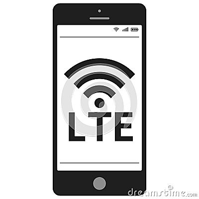 Lte Sign Signal Symbol With Smartphone Vector Icon Technology 4G LTE ...