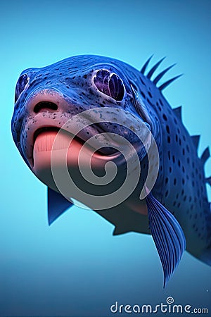 Lumpfish Animal. AI Generated. Royalty-Free Cartoon | CartoonDealer.com ...
