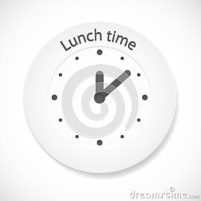 Lunch Time Clock Royalty Free Stock Photo - Image: 21210955