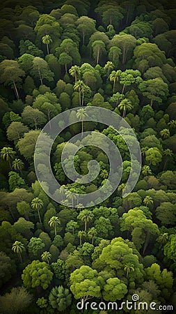 Lush Tropical Rainforest Canopy Seen From Elevated Viewpoint Stock ...