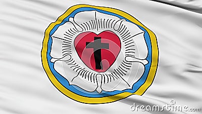 Lutheran Religious Close Up Waving Flag Stock Video - Video of loopable ...