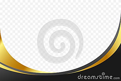 Luxurious Black And Gold Curved Vector Background Border For Elegant ...